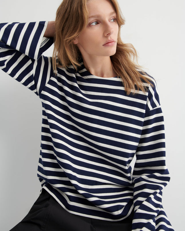 Shop Pierre Tee - Uniform Stripe | Kowtow Clothing | Kowtow Australia